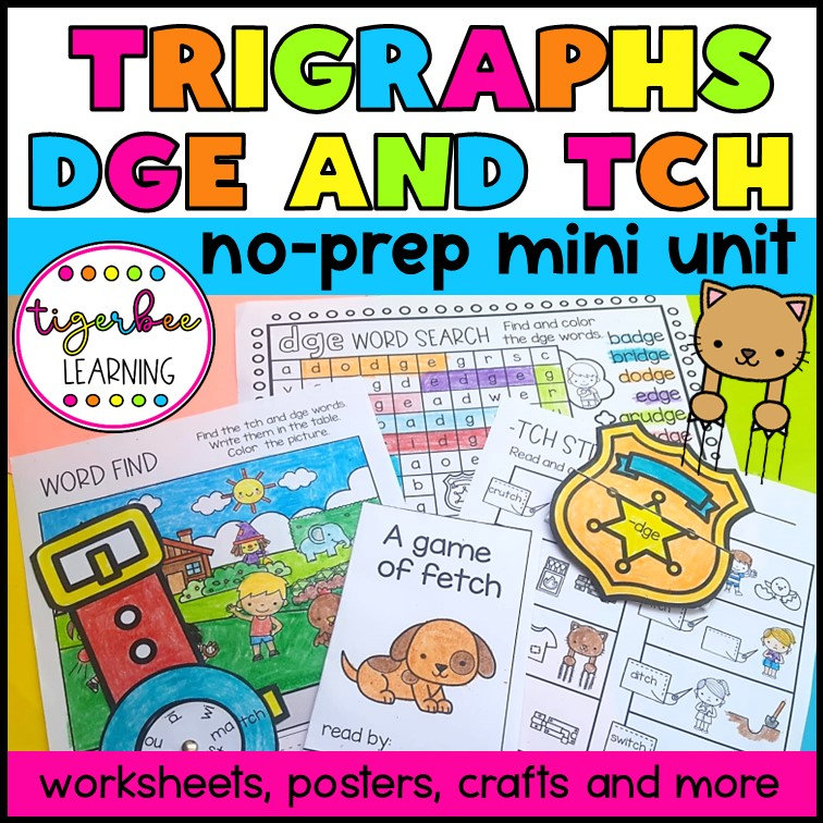 Trigraphs DGE y TCH hojas de trabajo manualidades carteles trabajo de ...