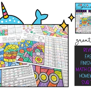 Place Value Math Color by Codes: 2 Digit and 3 Digit Numbers - Etsy