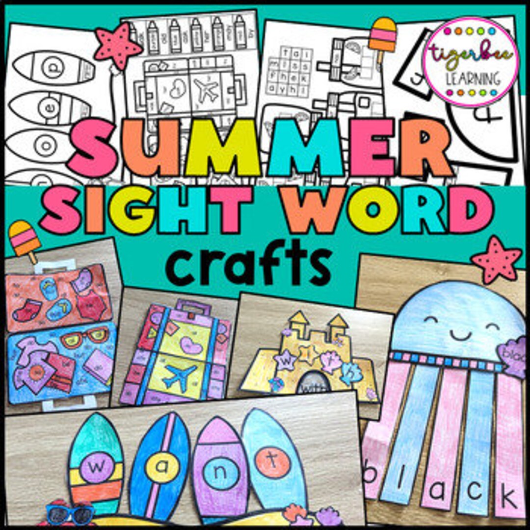 Summer Sight Words Crafts | Editable Sight Words Crafts - Etsy