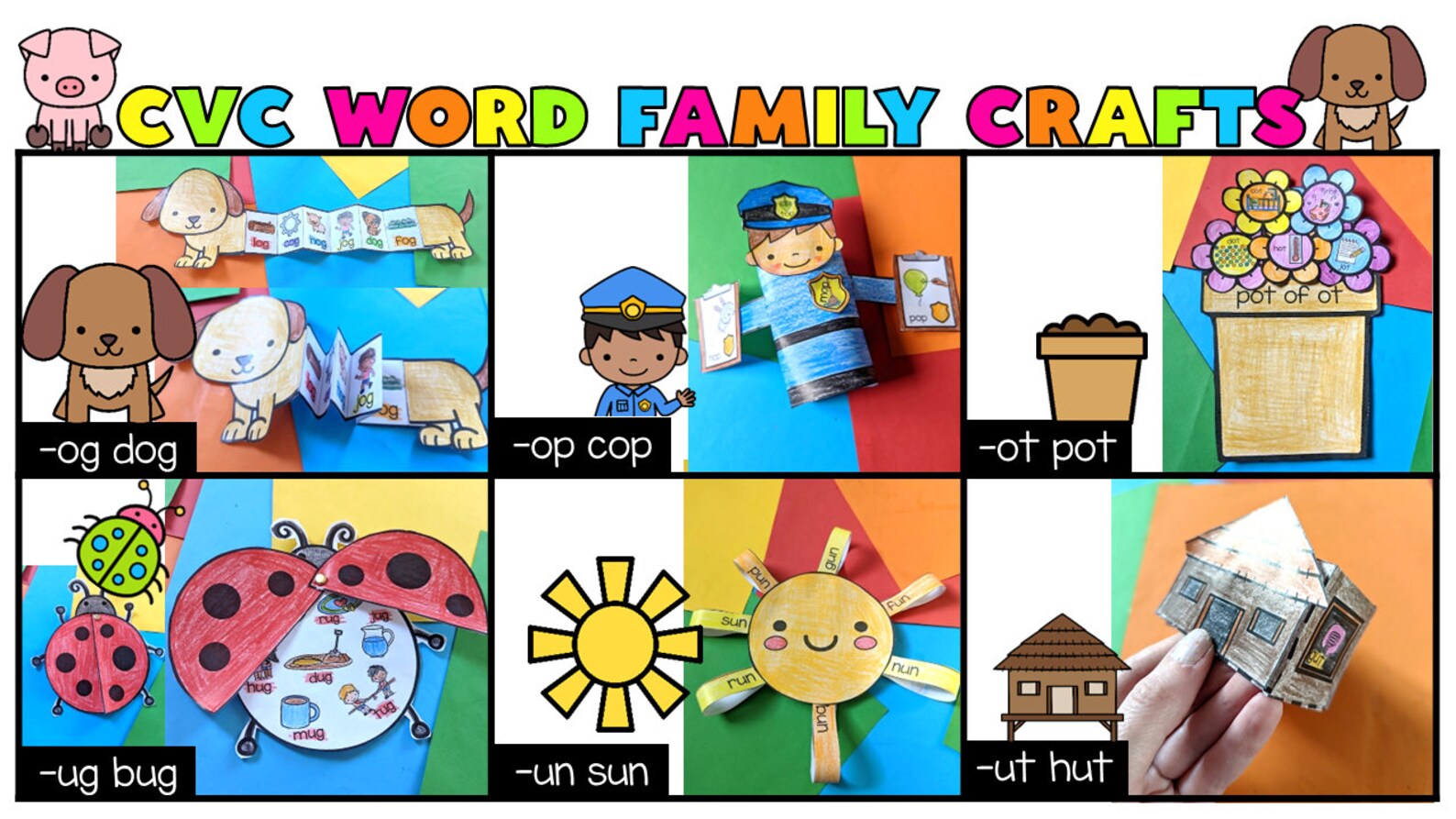 Short Vowel Word Family Crafts | CVC Words Crafts - Etsy