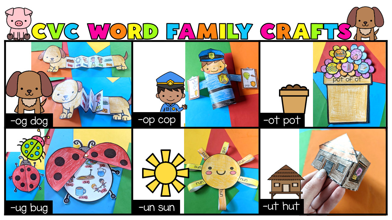 Short Vowel Word Family Crafts | CVC Words Crafts - Etsy
