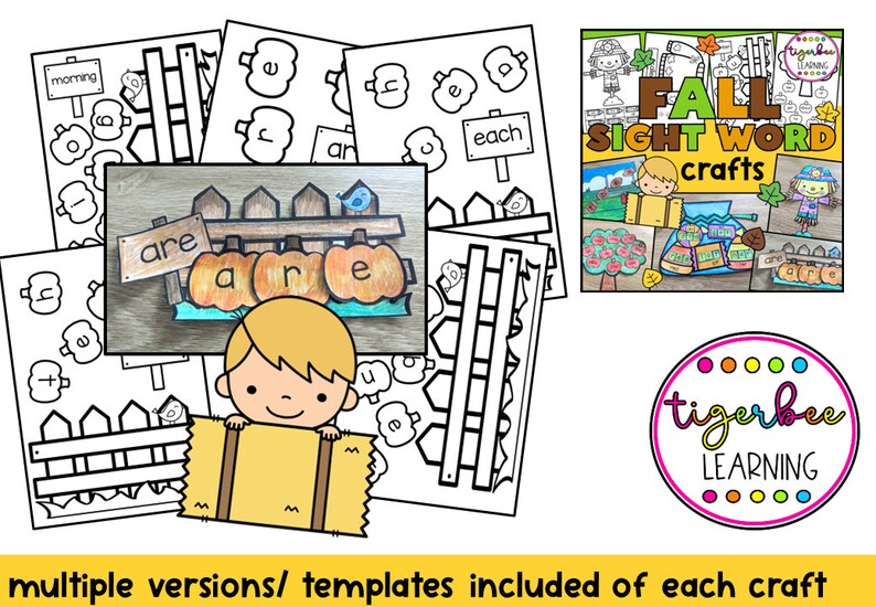 Fall Sight Words Crafts | Editable Sight Words Crafts - Etsy