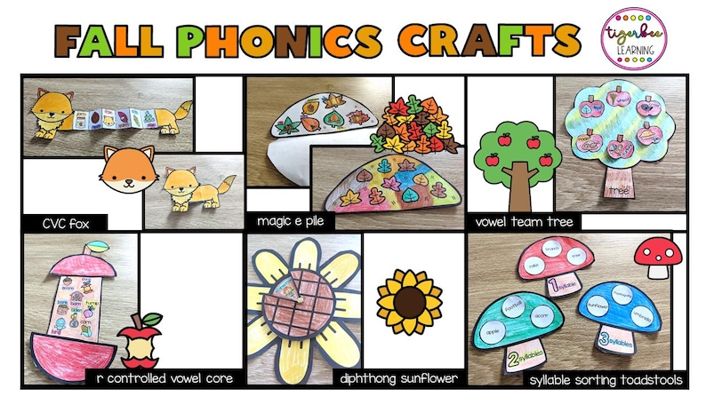 Fall Phonics Crafts: CVC, Blends, Magic E, Syllables and More - Etsy
