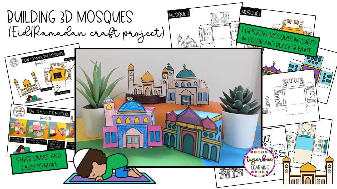 3D Mosques an Eid-al-fitr and Ramadan Craft - Etsy