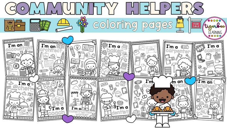 Community Helpers Coloring Pages | Community Helper Printables - Etsy