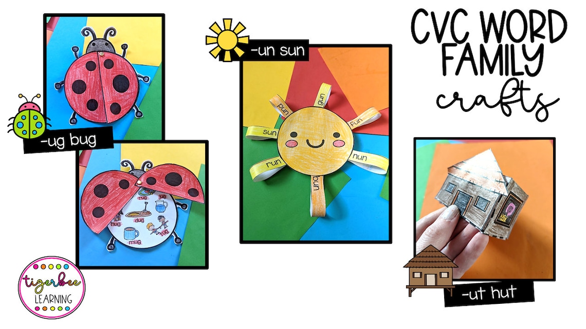 Short Vowel Word Family Crafts CVC Words Crafts - Etsy