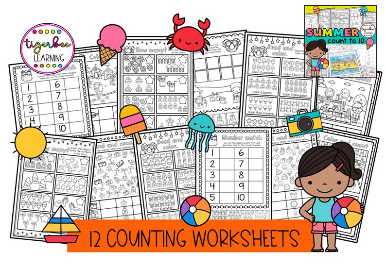 Numbers 1 to 10 Counting Practice Yearlong Bundle - Etsy