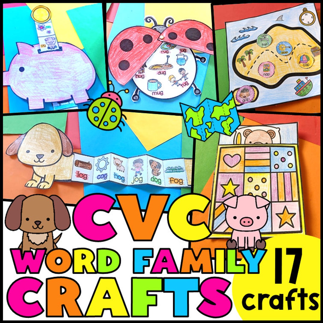 Short Vowel Word Family Crafts | CVC Words Crafts - Etsy