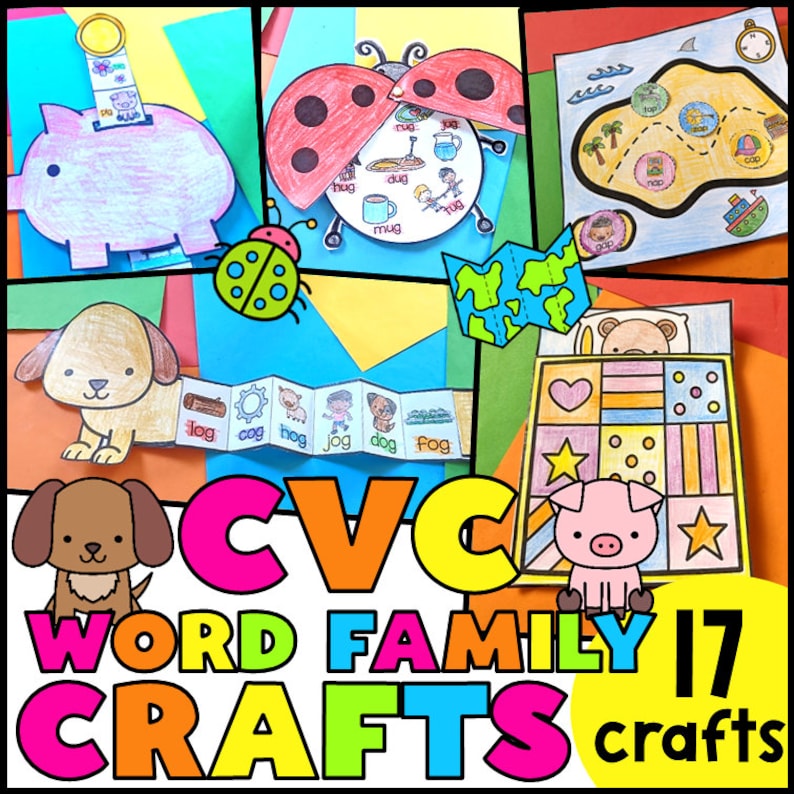 Short Vowel Word Family Crafts | CVC Words Crafts - Etsy