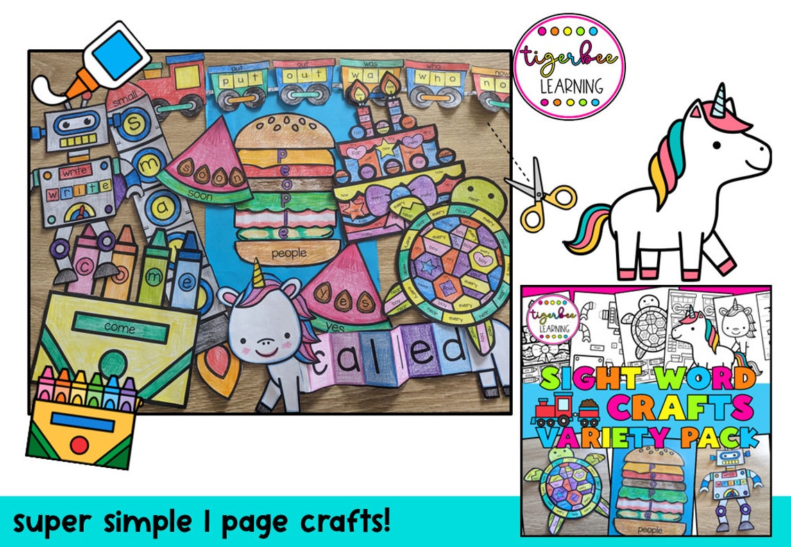 Sight Words Crafts | Editable Sight Words Crafts - Etsy