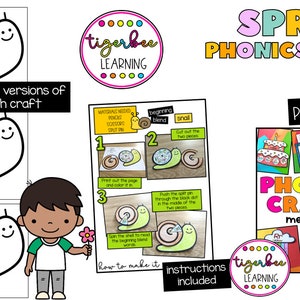 Spring Phonics Crafts: CVC, Blends, Vowel Teams, Syllables and More - Etsy