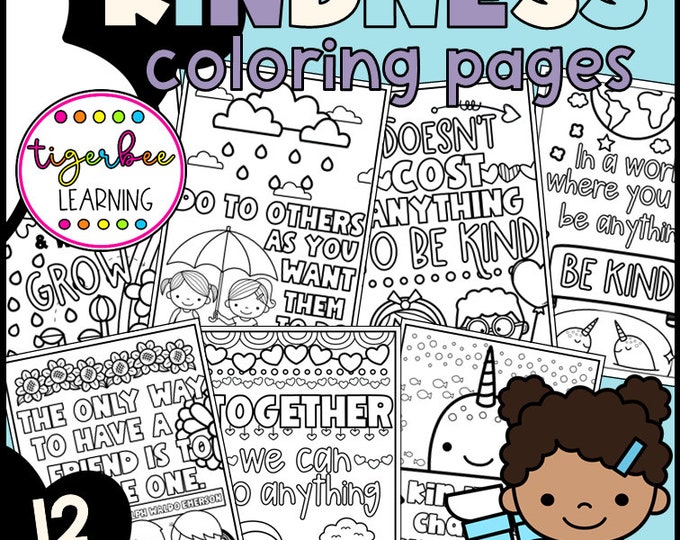 Kindness Coloring Pages | Inspiring Quotes Coloring Pages - Etsy