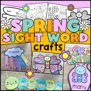 Spring Sight Words Crafts | Editable Sight Words Crafts - Etsy