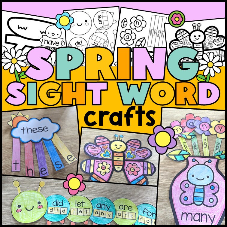 Spring Sight Words Crafts Editable Sight Words Crafts - Etsy