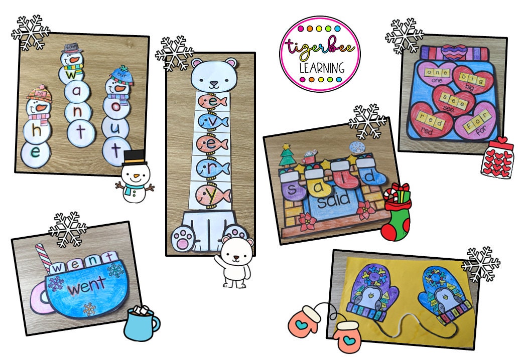 Winter Sight Words Crafts | Editable Sight Words Crafts - Etsy