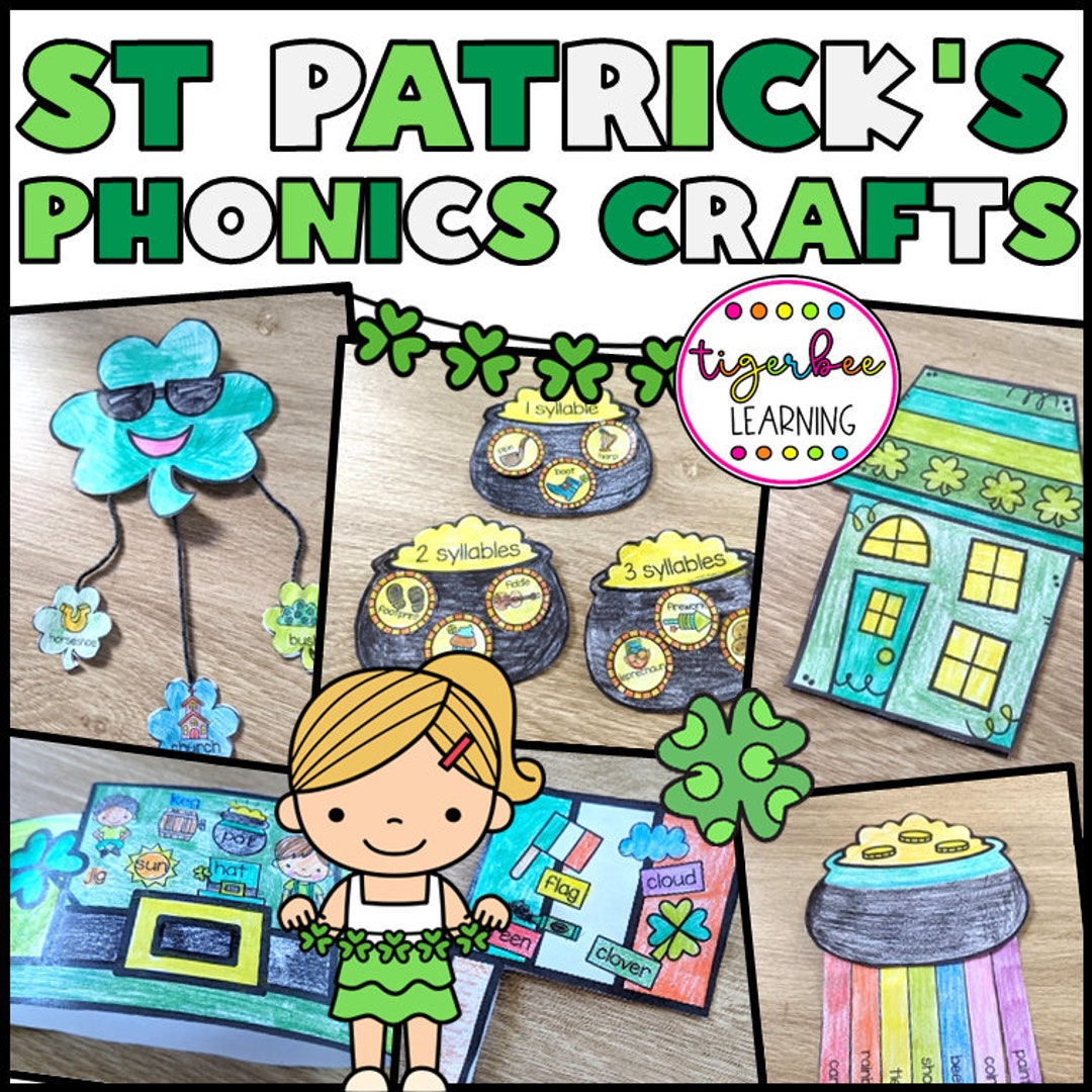 St. Patrick's Day Phonics Crafts: CVC, Beginning Blends, Vowel Teams ...