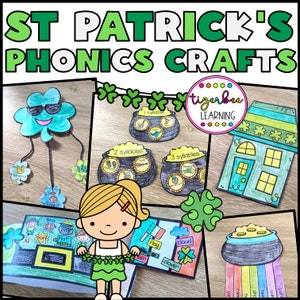 St. Patrick's Day Phonics Crafts: CVC, Beginning Blends, Vowel Teams ...