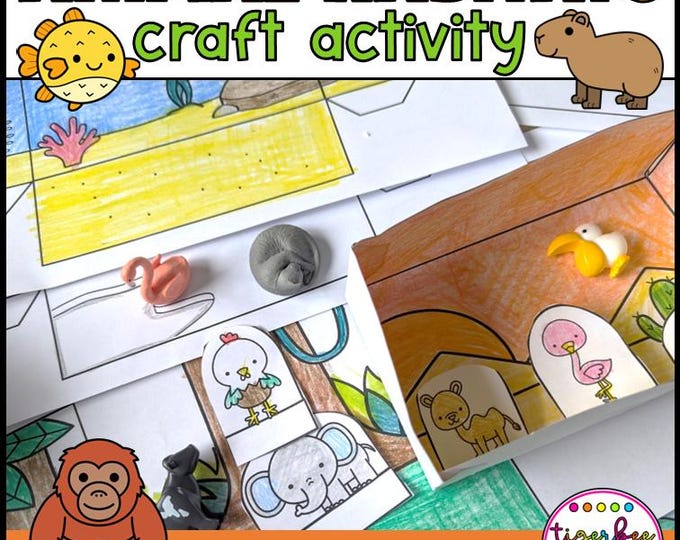 Manualidad de hábitats animales / Diorama de ciencias del hábitat y ...