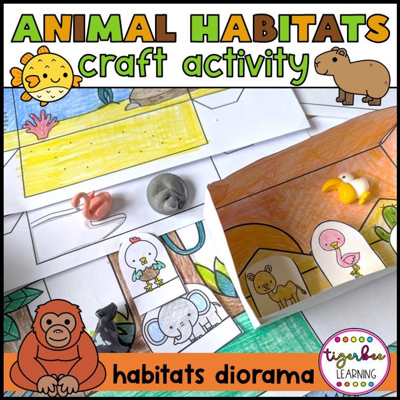Animal Habitats Project | Printable Habitats Diorama - Etsy