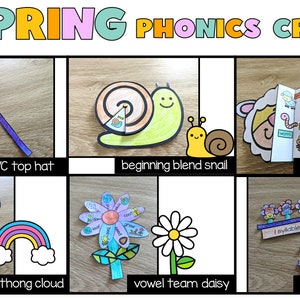 Spring Phonics Crafts: CVC, Blends, Vowel Teams, Syllables and More - Etsy
