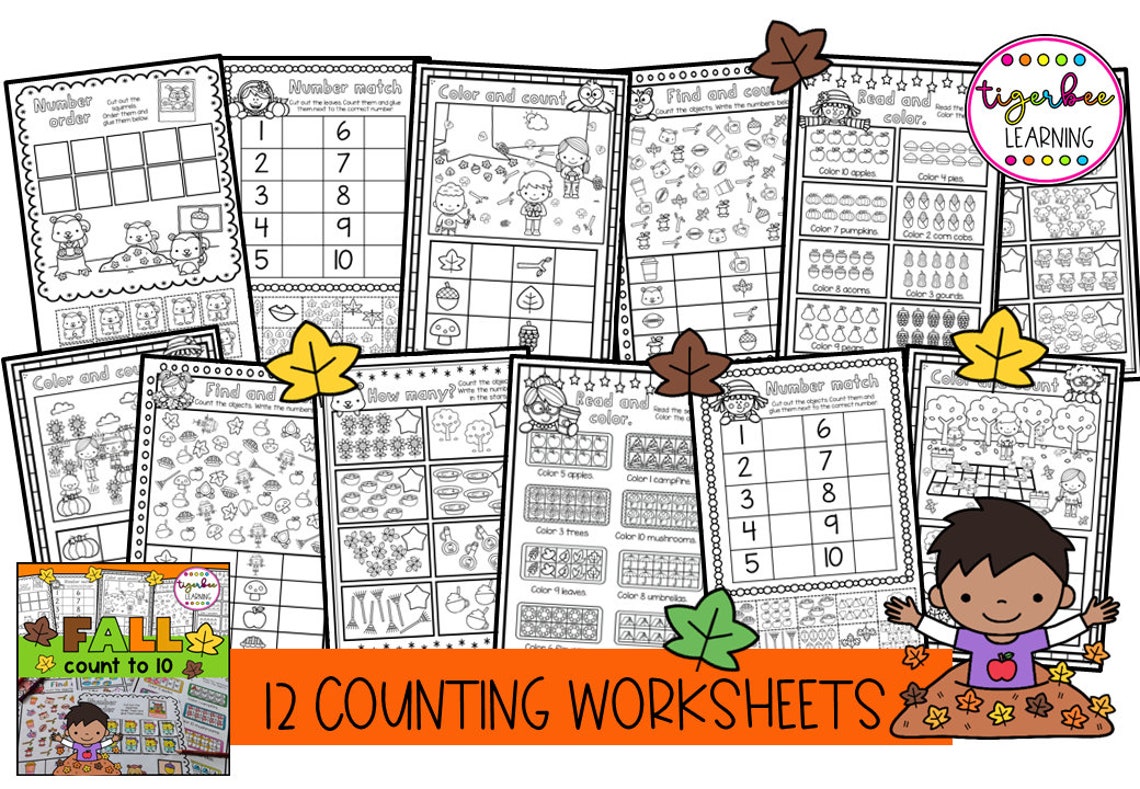 Numbers 1 to 10 Counting Practice Yearlong Bundle - Etsy
