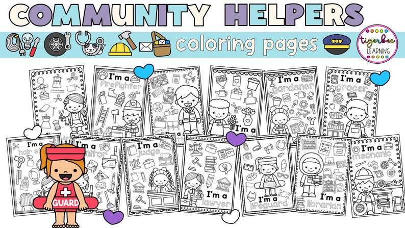 Community Helpers Coloring Pages | Community Helper Printables - Etsy