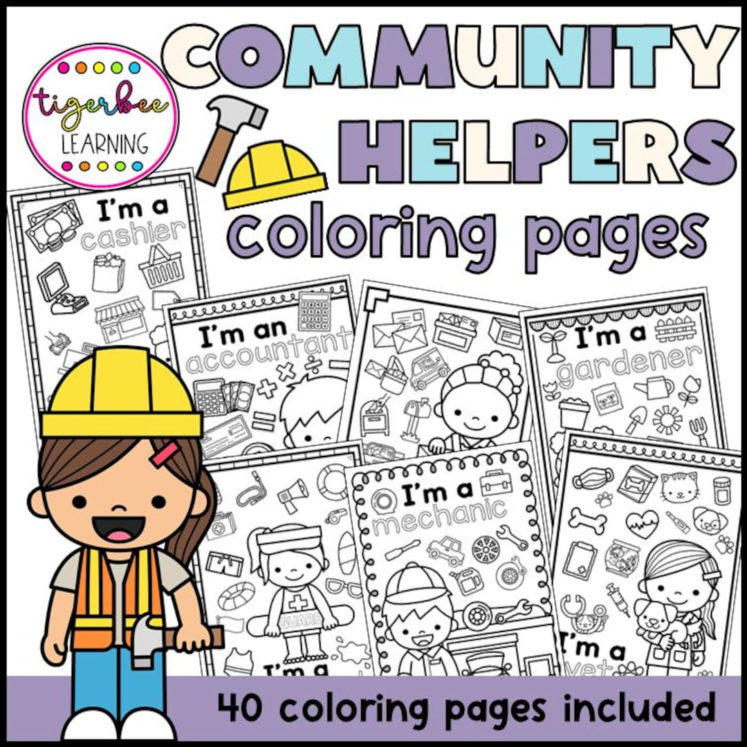 Community Helpers Coloring Pages | Community Helper Printables - Etsy