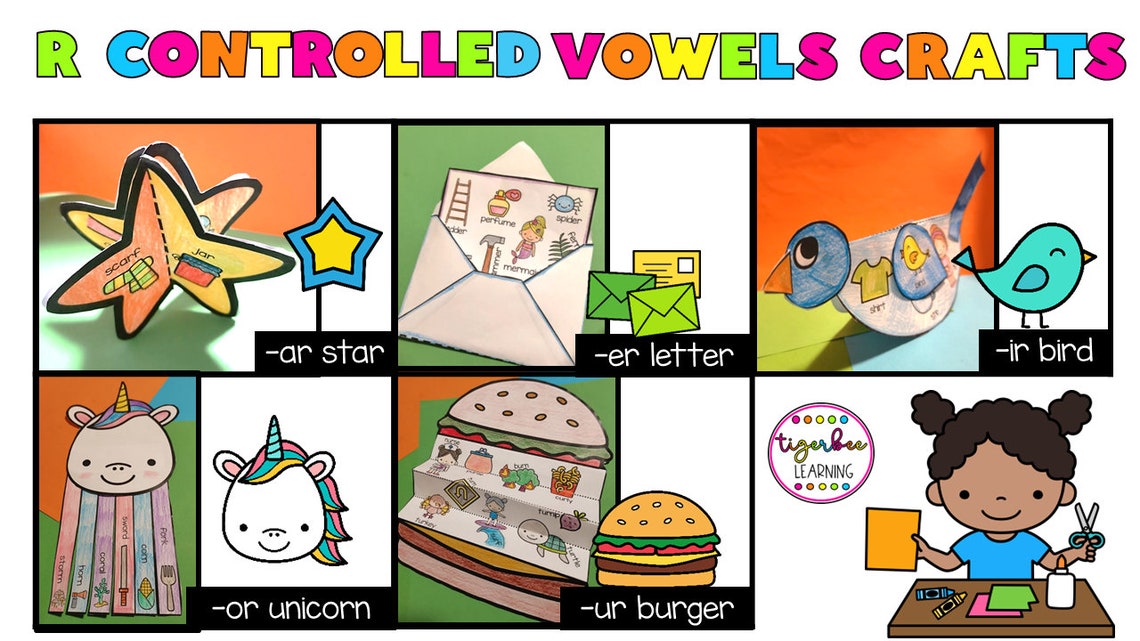 R Controlled Vowels Crafts | Phonics Crafts - Etsy