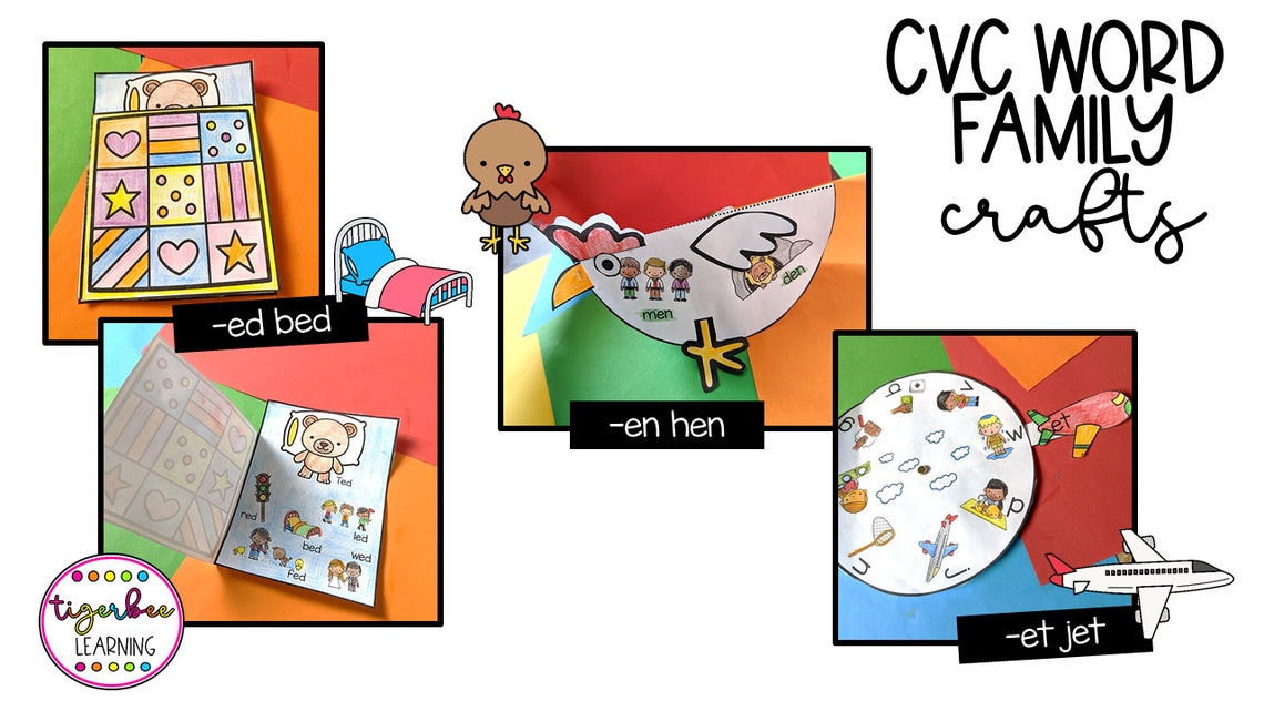 Short Vowel Word Family Crafts CVC Words Crafts - Etsy
