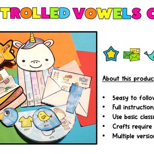 R Controlled Vowels Crafts | Phonics Crafts - Etsy
