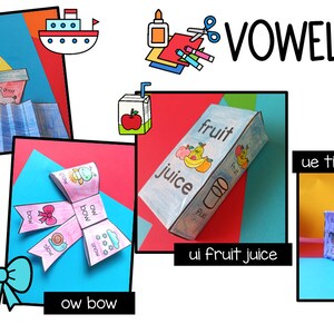 Vowel Teams and Diphthongs Phonics Crafts - Etsy