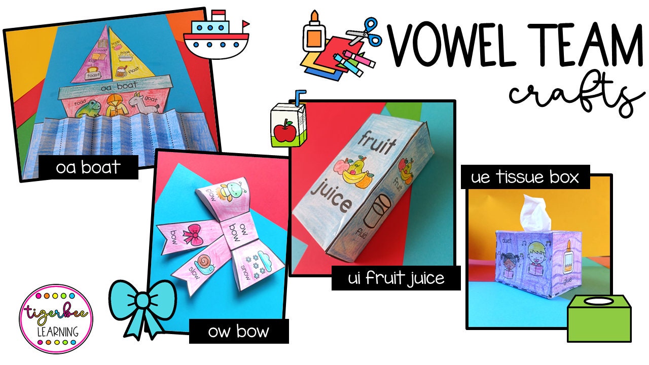 Vowel Teams and Diphthongs Phonics Crafts - Etsy