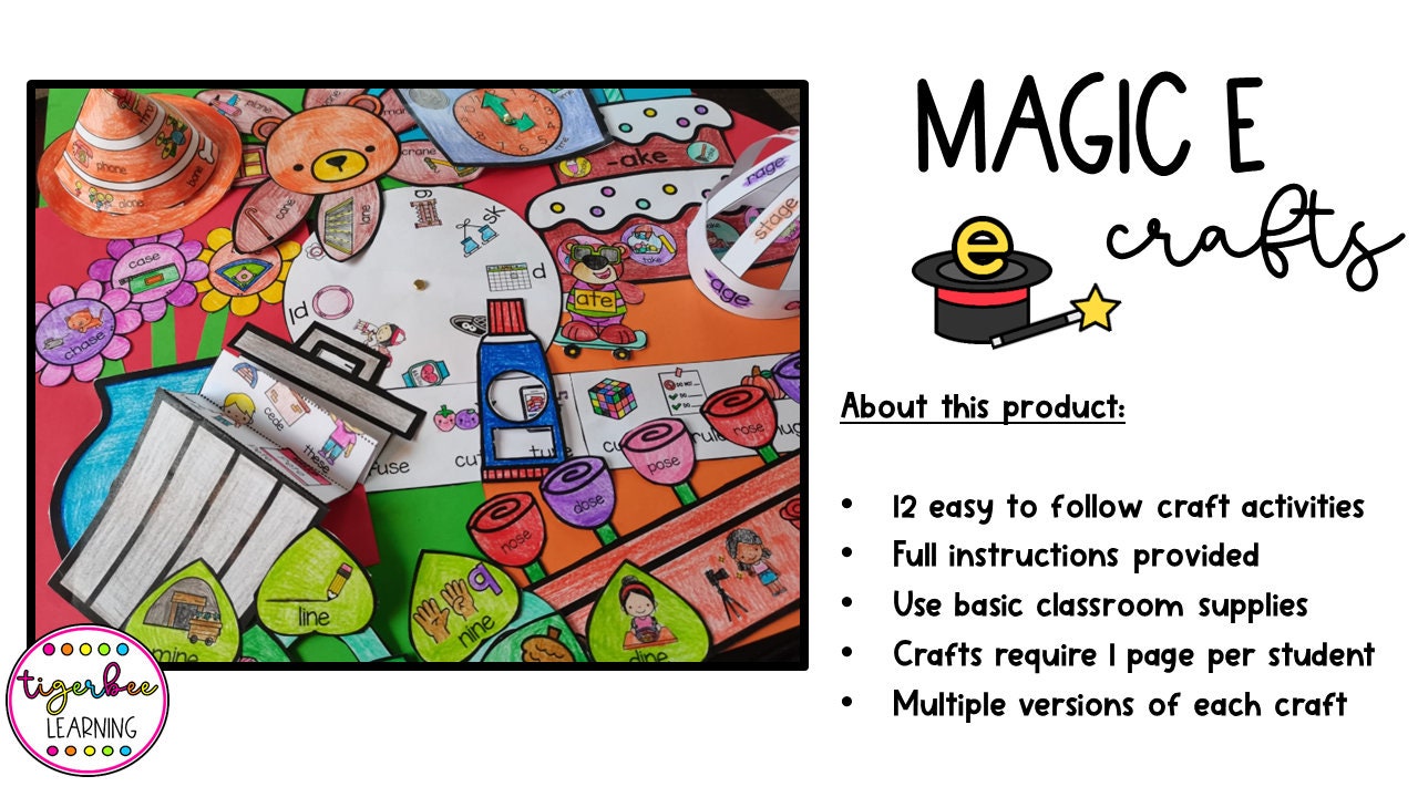 Long Vowel Magic E Word Family Phonics Craft Projects - Etsy
