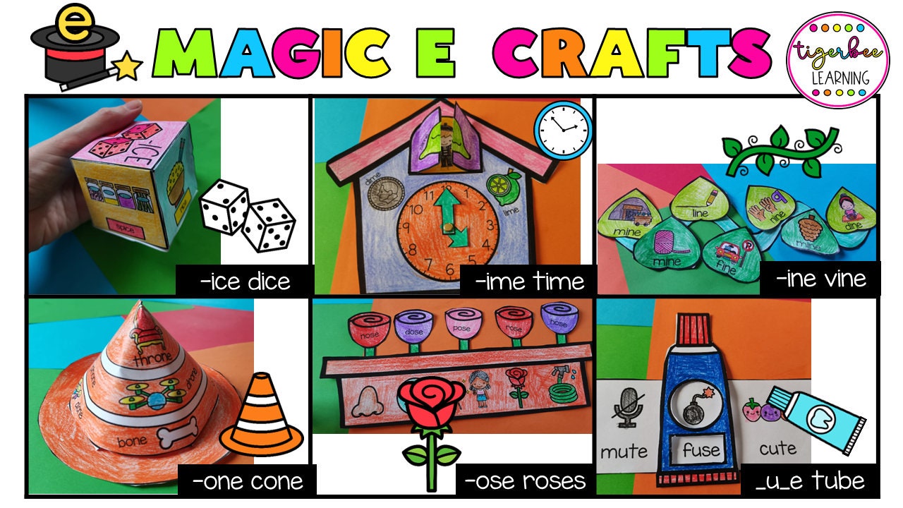 Long Vowel Magic E Word Family Phonics Craft Projects - Etsy