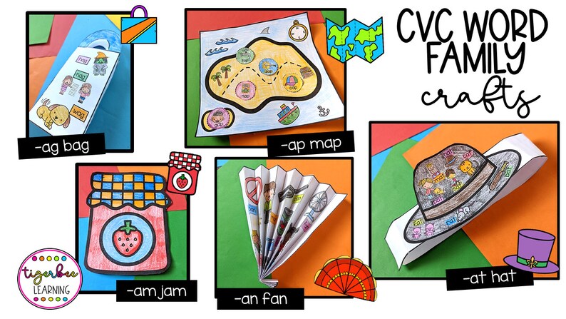 Short Vowel Word Family Crafts CVC Words Crafts - Etsy