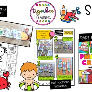 Summer Phonics Crafts: CVC, Blends, Magic E, Syllables and More - Etsy