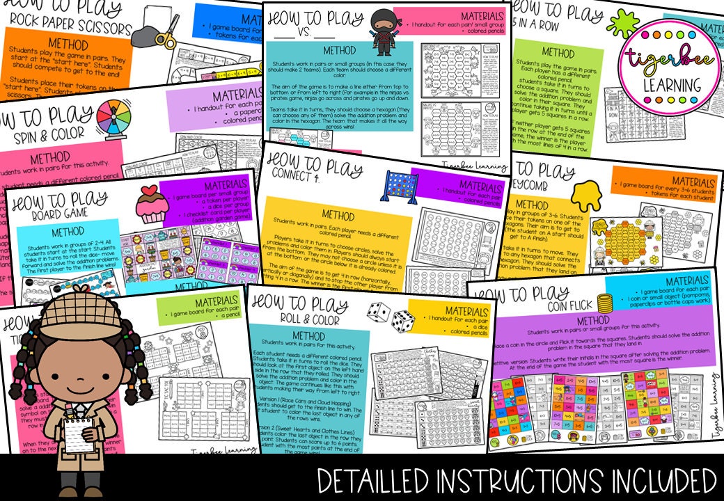 Addition Fact Fluency Games No Prep Printables - Etsy