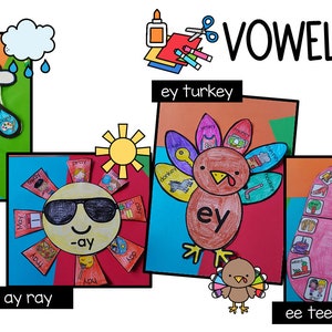 Vowel Teams and Diphthongs Phonics Crafts - Etsy