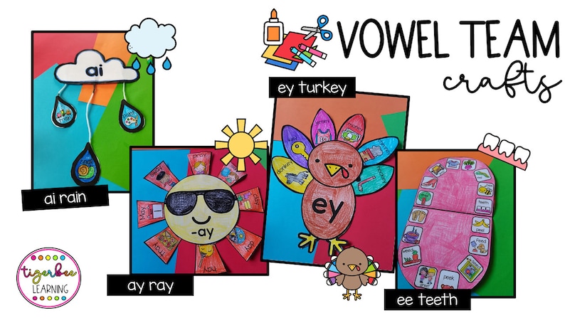Vowel Teams and Diphthongs Phonics Crafts - Etsy