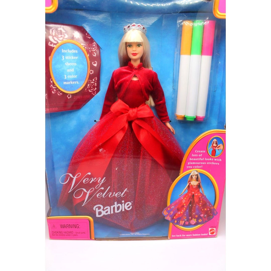 1998 Vintage Very Velvet Barbie Doll 20528 Original Box - Etsy