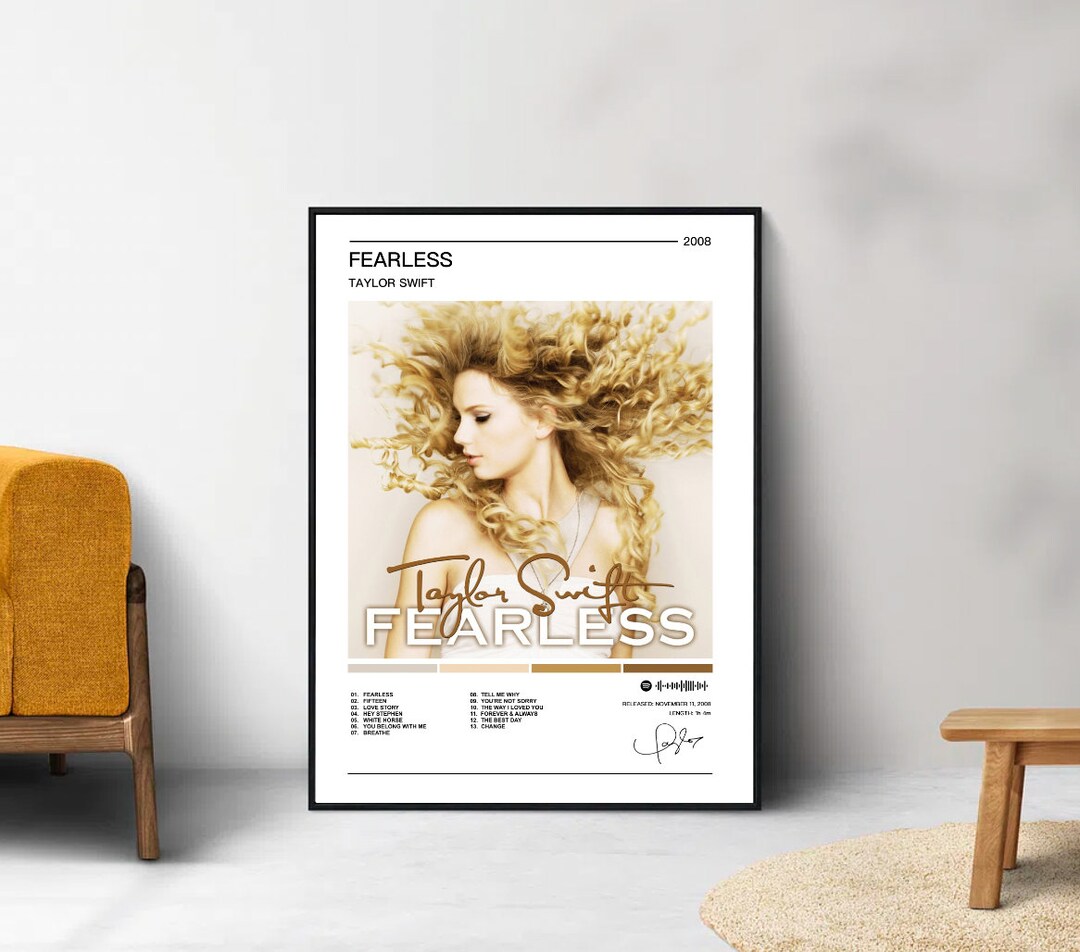 Taylor Swift Fearless Album Poster Swiftie Merch Custom Poster Wall Art ...
