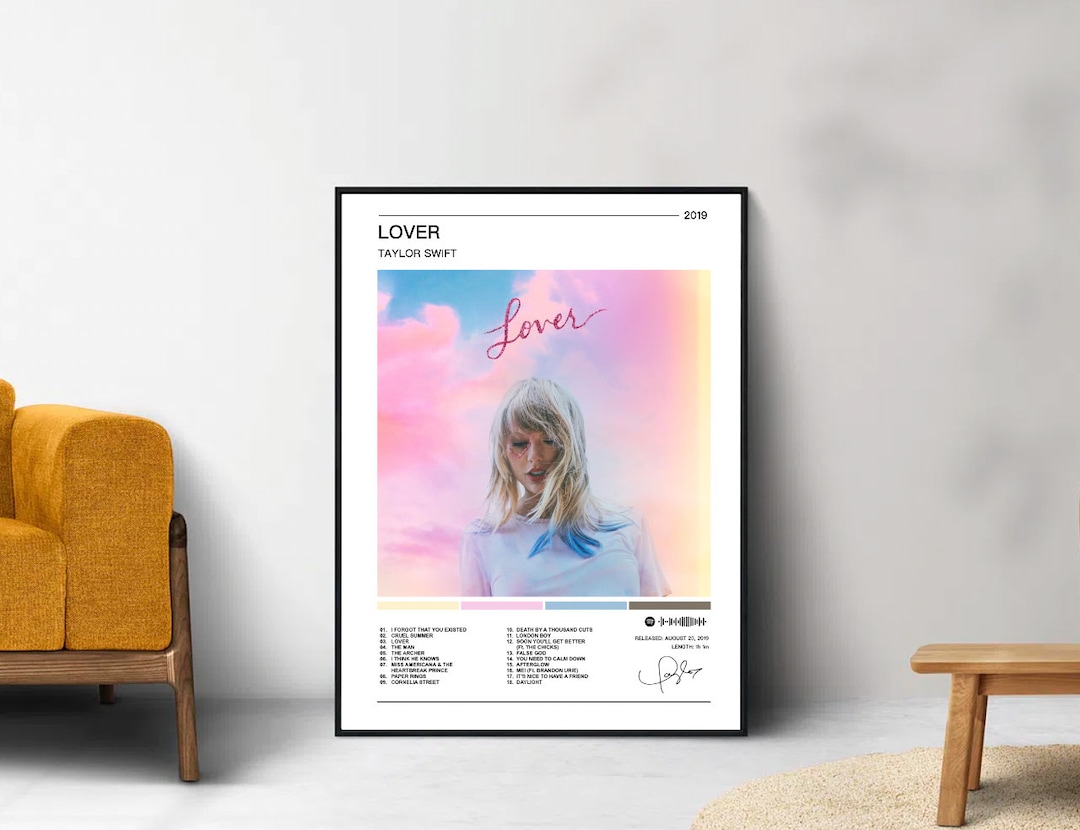 Taylor Swift Lover Album Poster Swiftie Merch Custom Poster Wall Art ...