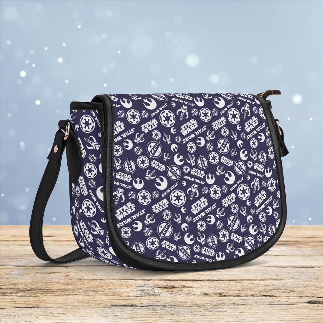 Star Galaxy Pattern Saddle Bag, Navy Blue Crossbody Purse, Wars Space ...