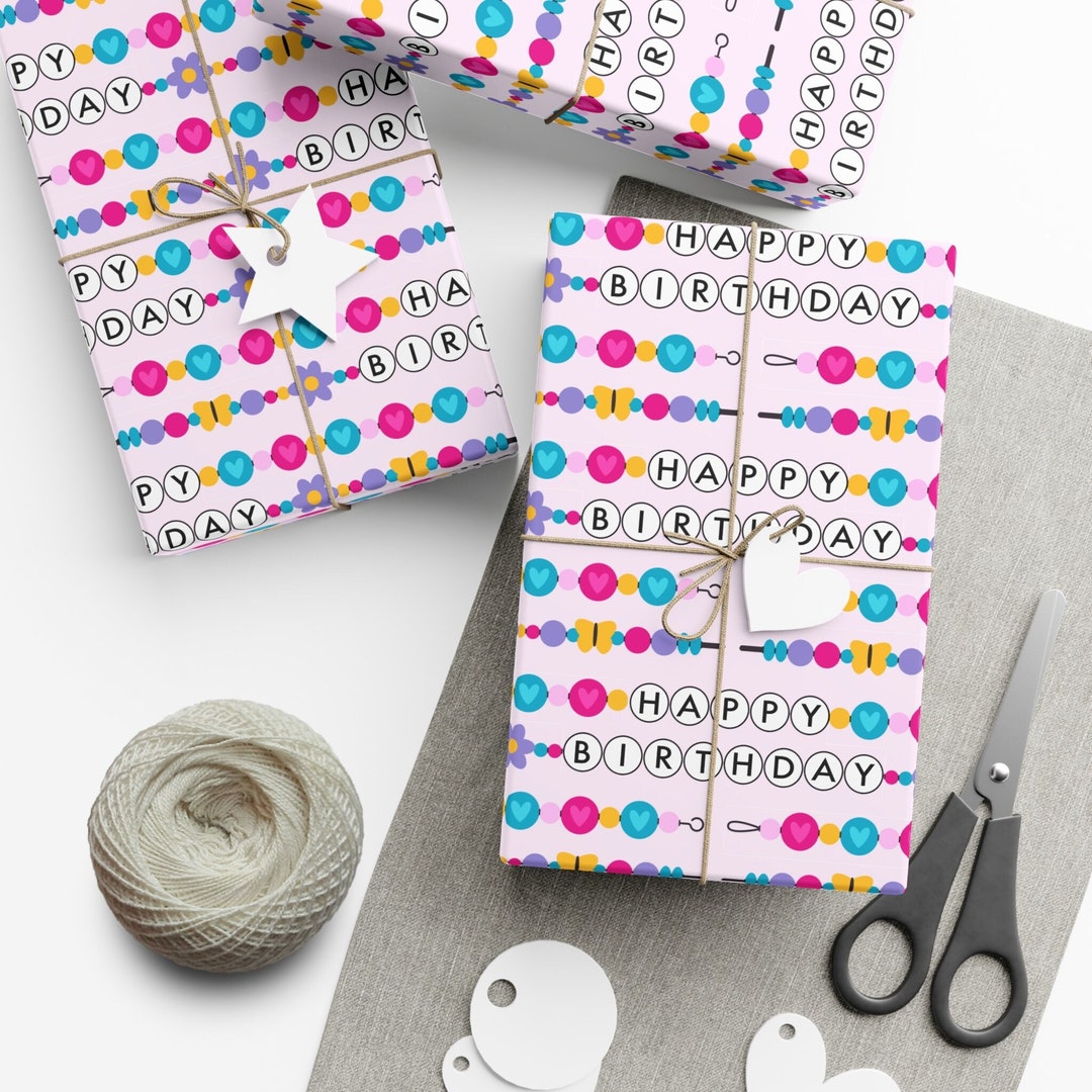 Happy Birthday Friendship Bracelet Personalised Wrapping Paper, Custom ...