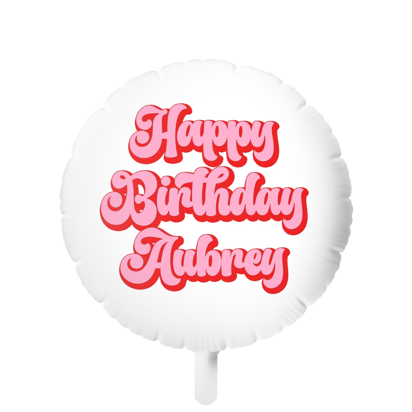 Large Retro Custom Text Helium Balloon, Mylar Balloons, Pink Name ...