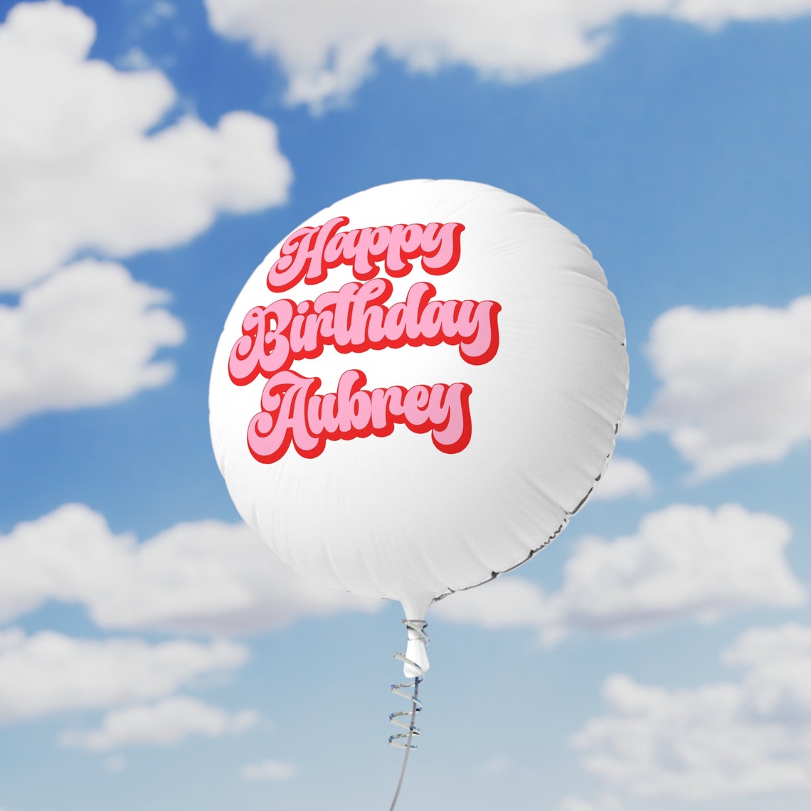 Large Retro Custom Text Helium Balloon, Mylar Balloons, Pink Name ...