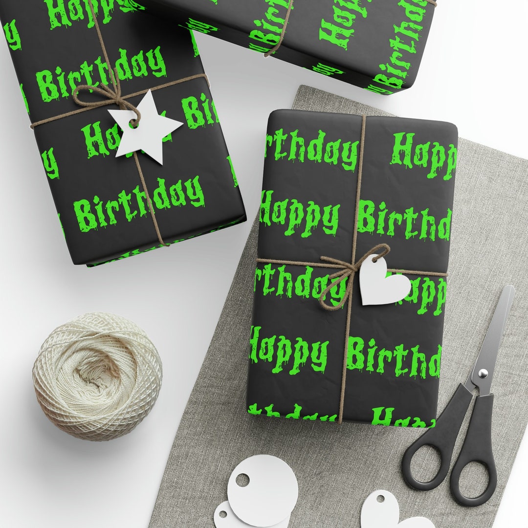 Happy Birthday Goose Gift Wrapping Paper Roll, Cartoon Horror Bumps ...