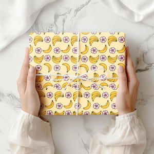 Banana Flower Wrapping Paper Roll, Funny Birthday Gift Wrap Paper for ...