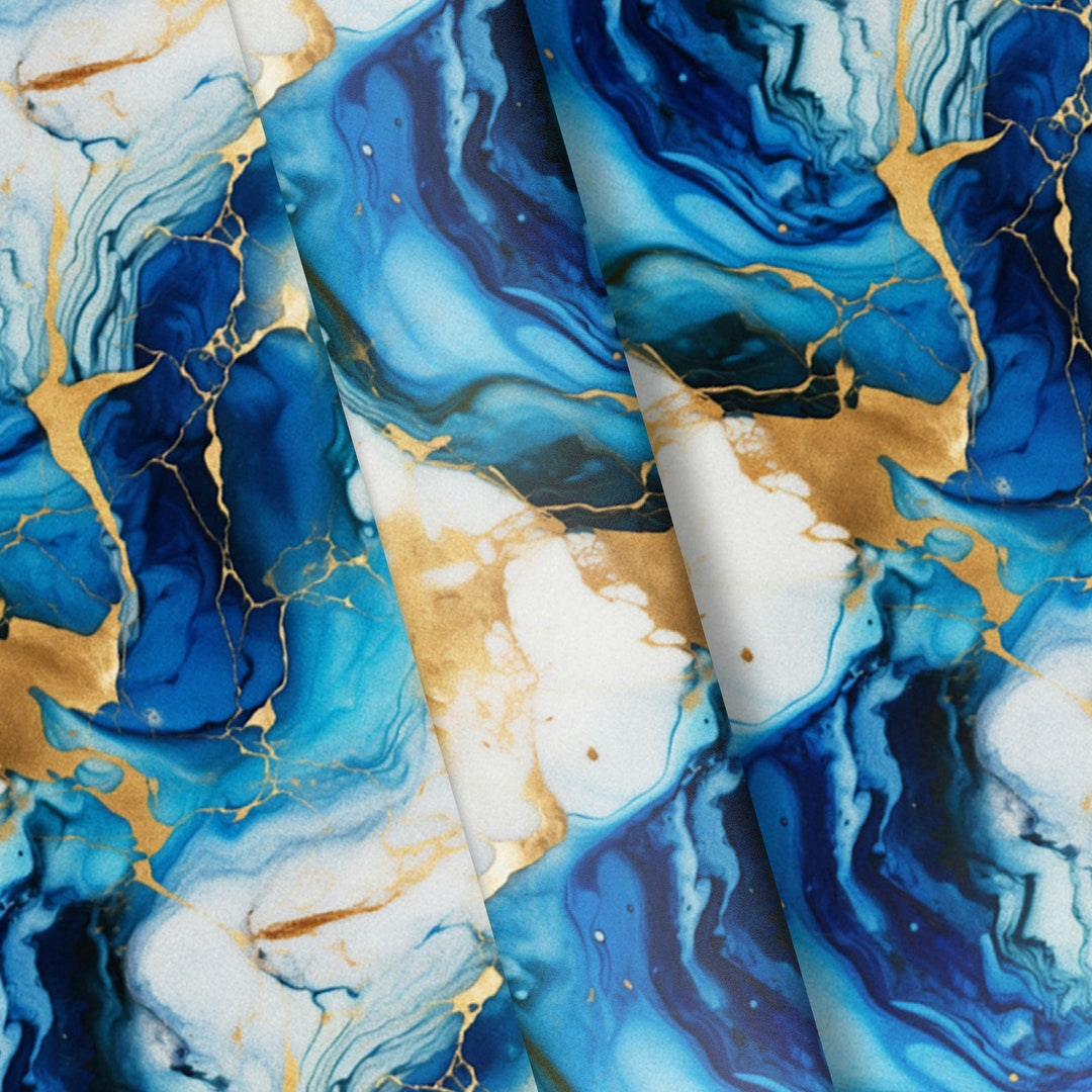 Mystical Blue Watercolor Marble Gift Wrapping Paper Roll, Elegant ...