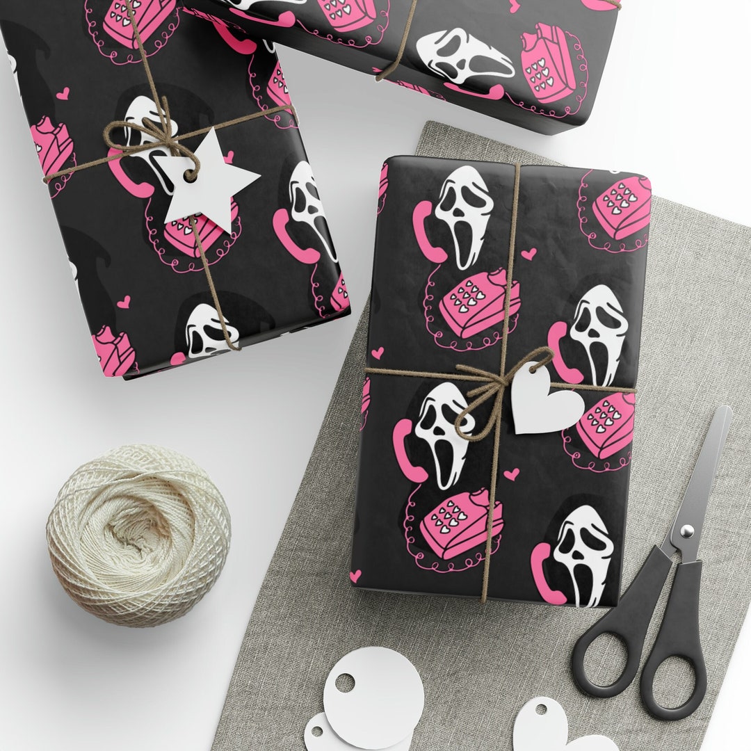 Ghost Gift Wrapping Paper Roll, Wrap Paper, Cute Pink Funny Y2k ...